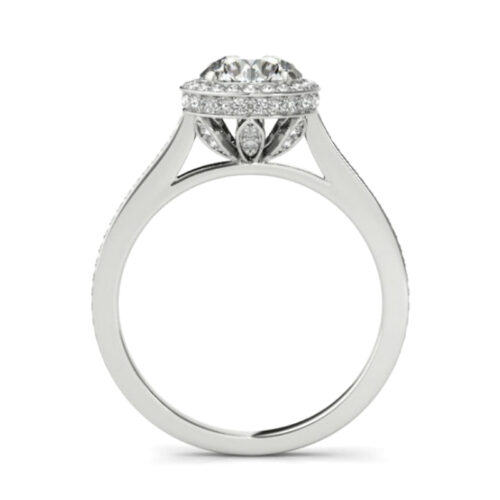4 Carat Round Diamond & Double Edge Halo Bright Cut Pave Ring - Raven ...